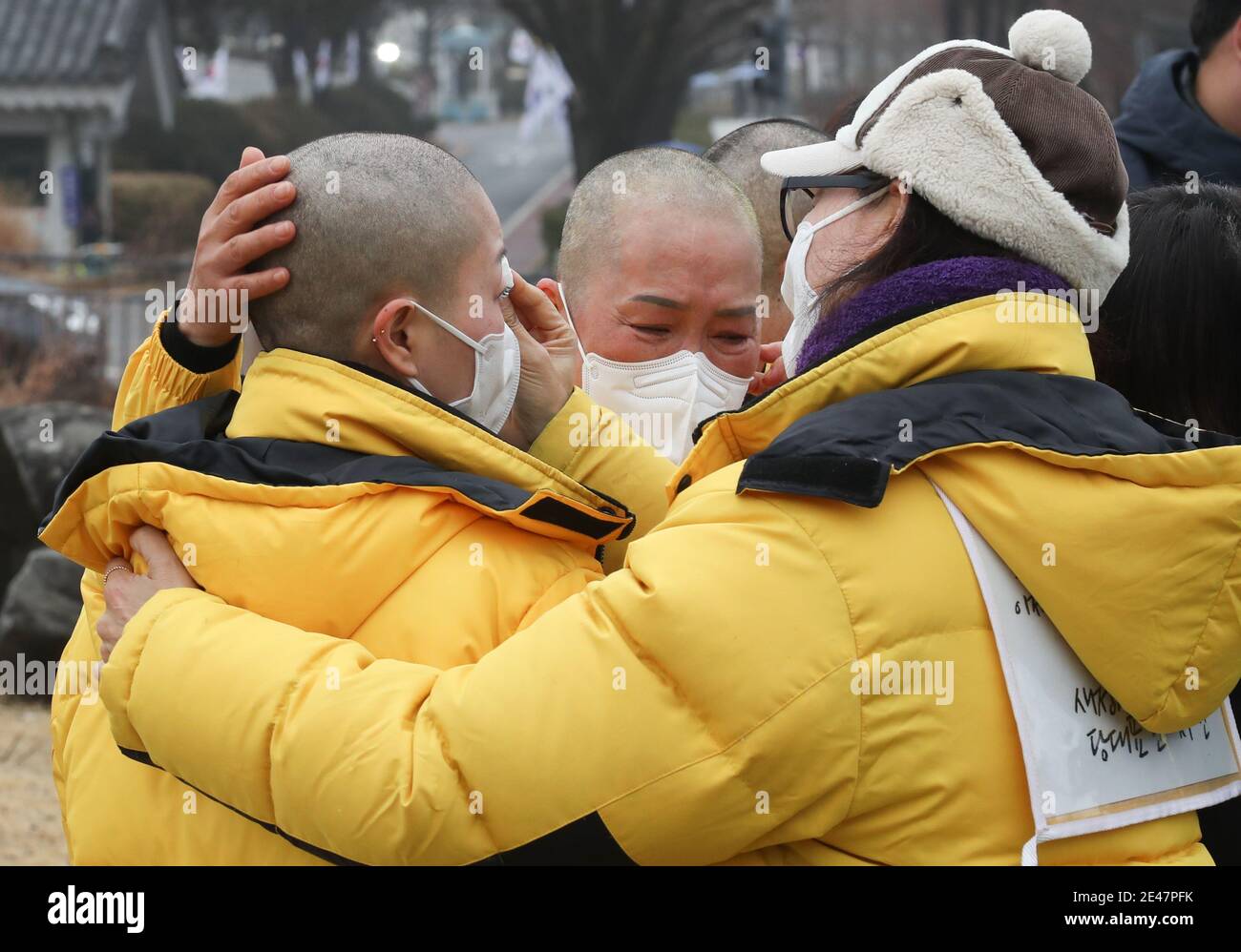 22nd Jan, 2021. Family members of Sewol ferry victims protest Bereaved ...
