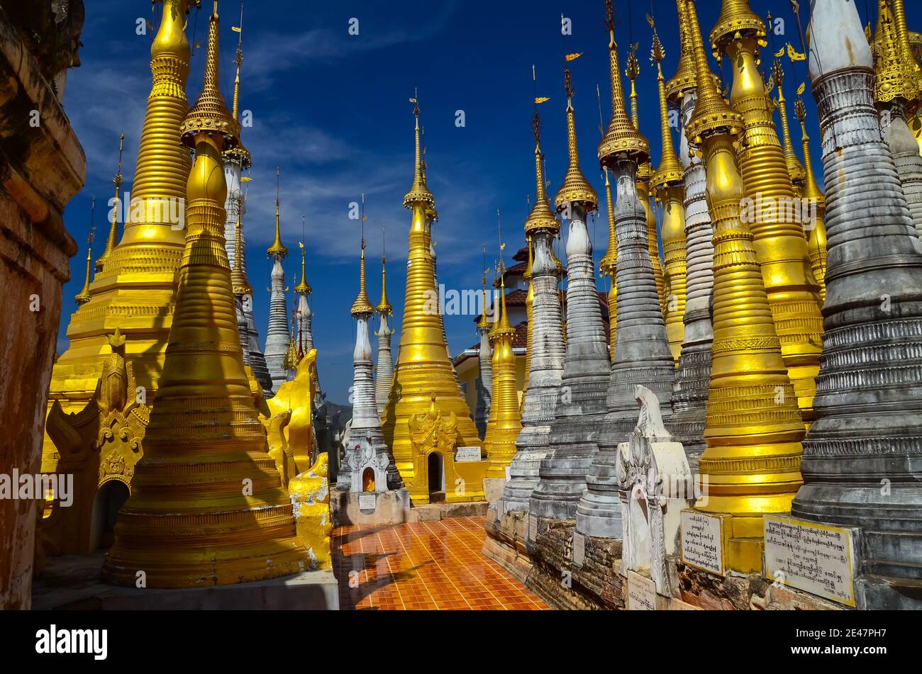 Shot of Indein Pagodas, Inle Lake, Myanmar Stock Photo - Alamy