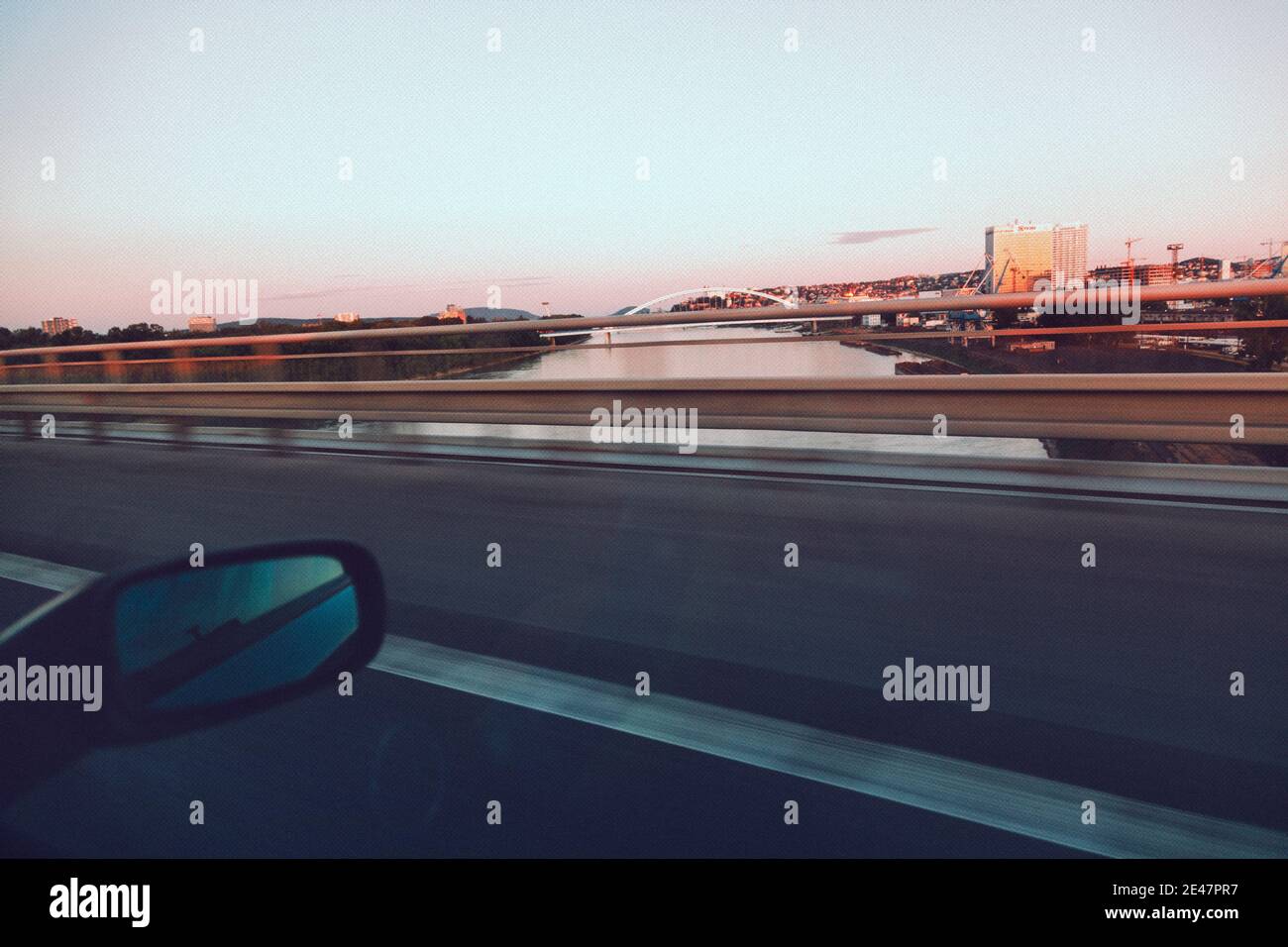 City from the window of the car of the car Stock Photo - Alamy
