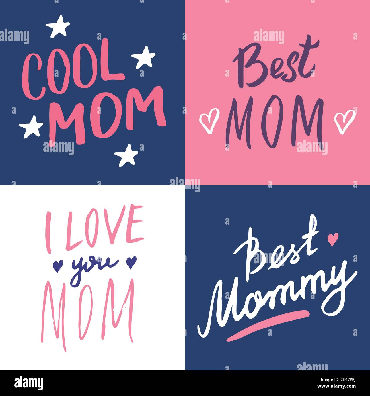 Super mom, Calligraphic Letterings signs set, printable phrase set ...