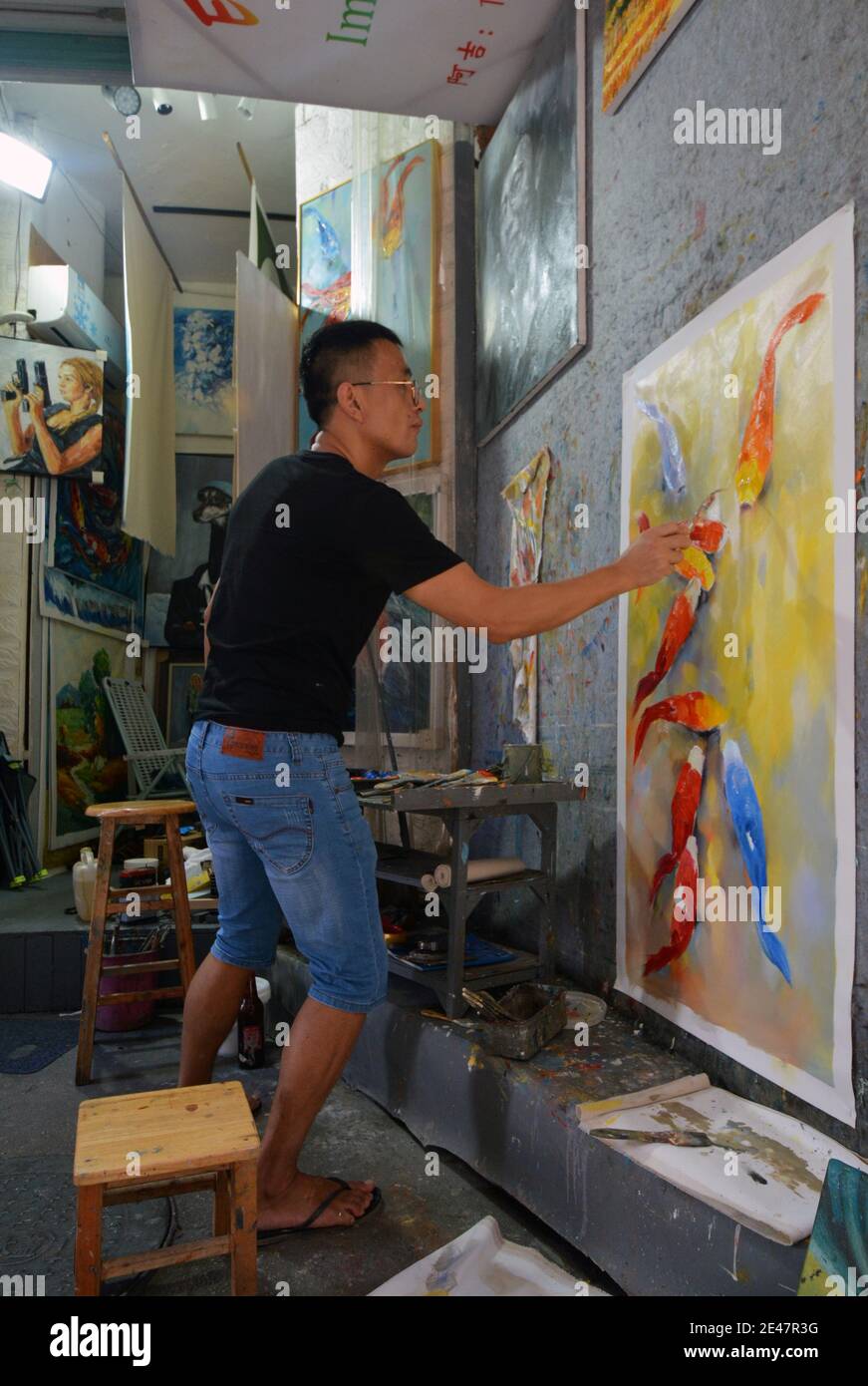 Happy At Work Painting High Resolution Stock Photography and Images - Alamy