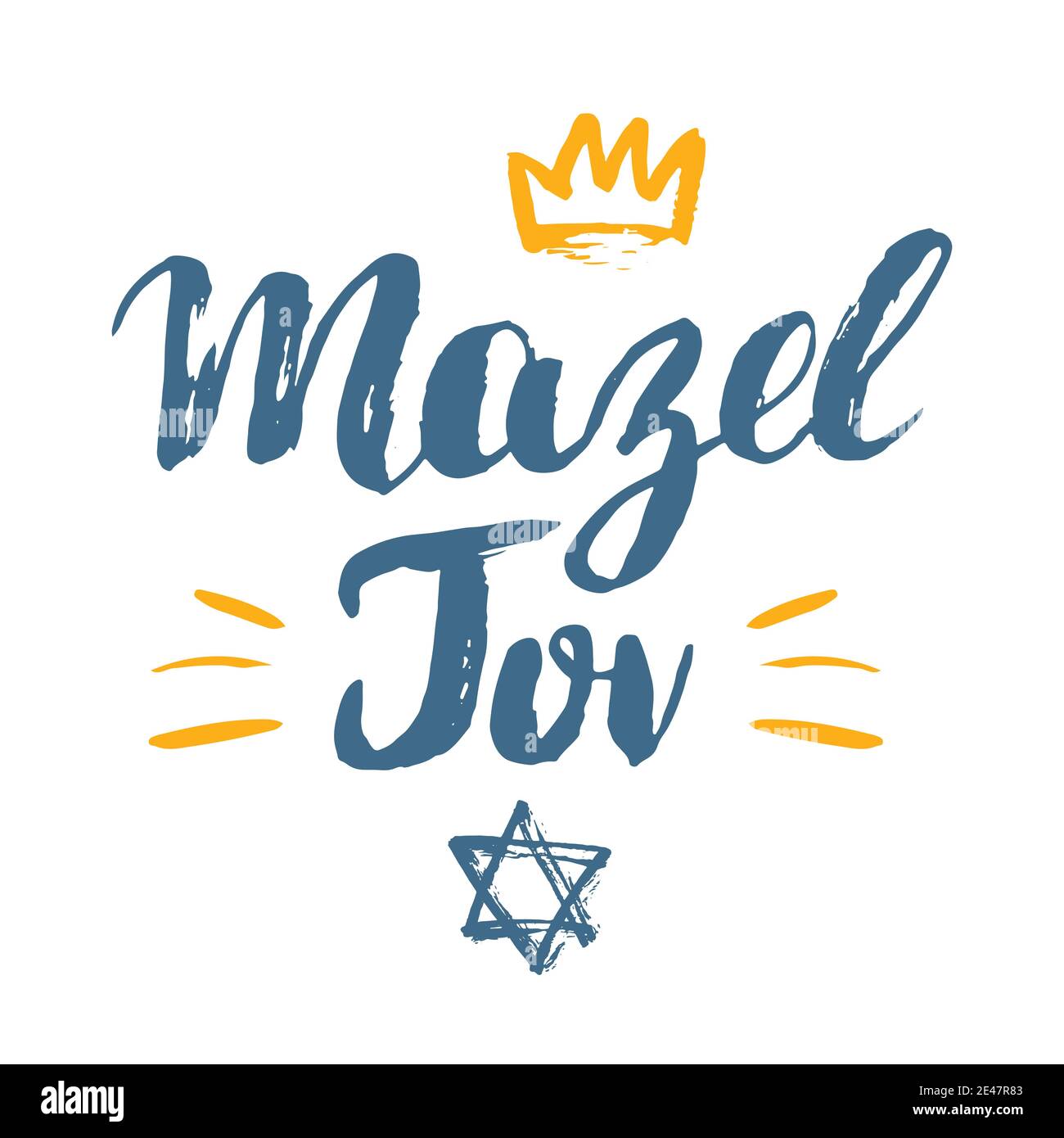 Mazel tov Calligraphic Lettering sign. Hand Drawn sketch doodles ...