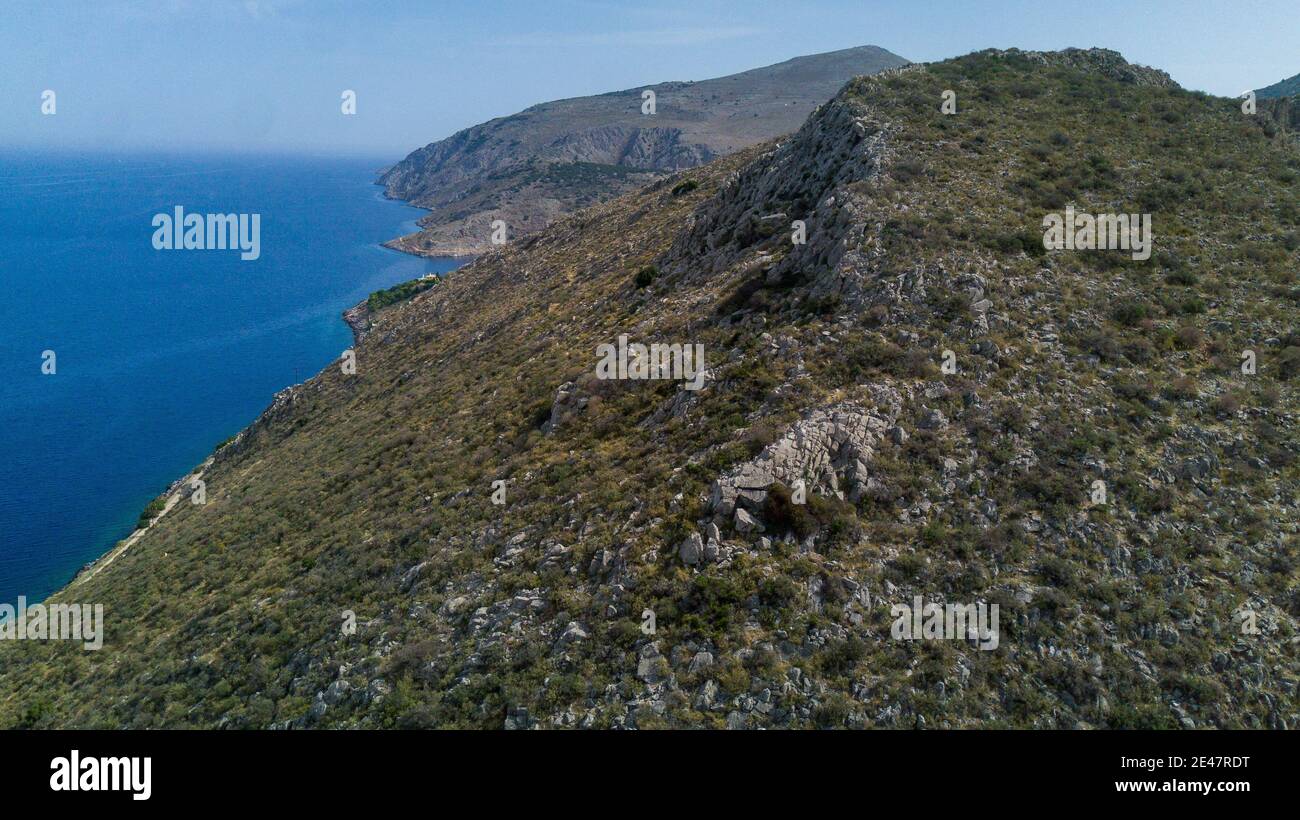 Aerial view of Hydra Island in Greece Stock Photo - Alamy