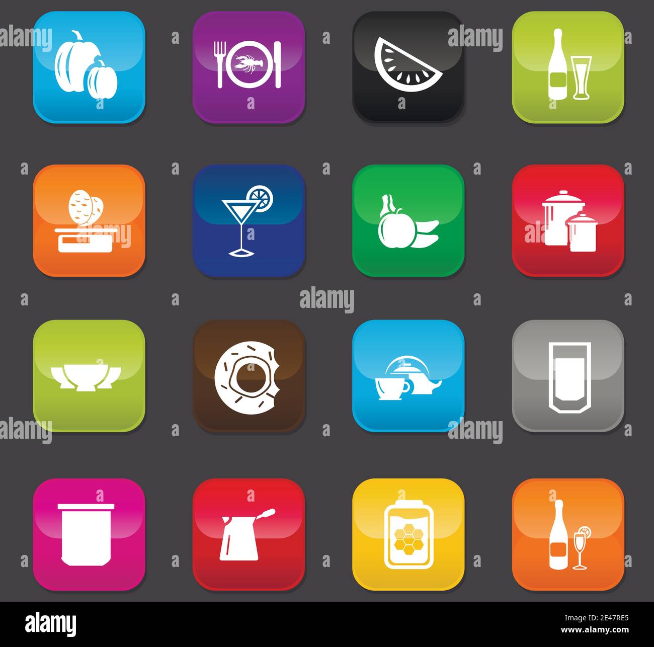 Food and kitchen icons set Stock Vector Image & Art - Alamy