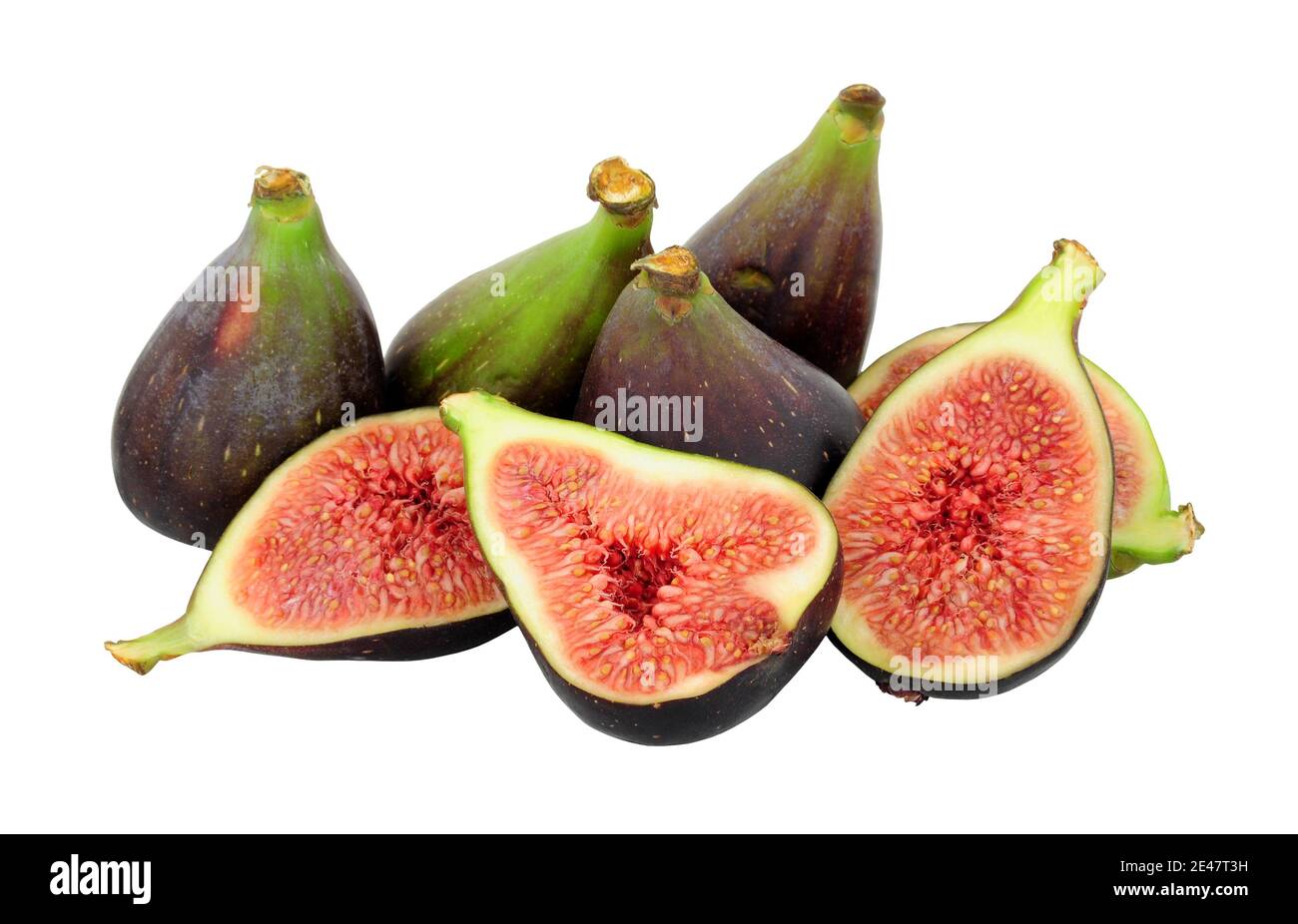Group of fresh ripe fig fruits isolated on a white background Stock ...