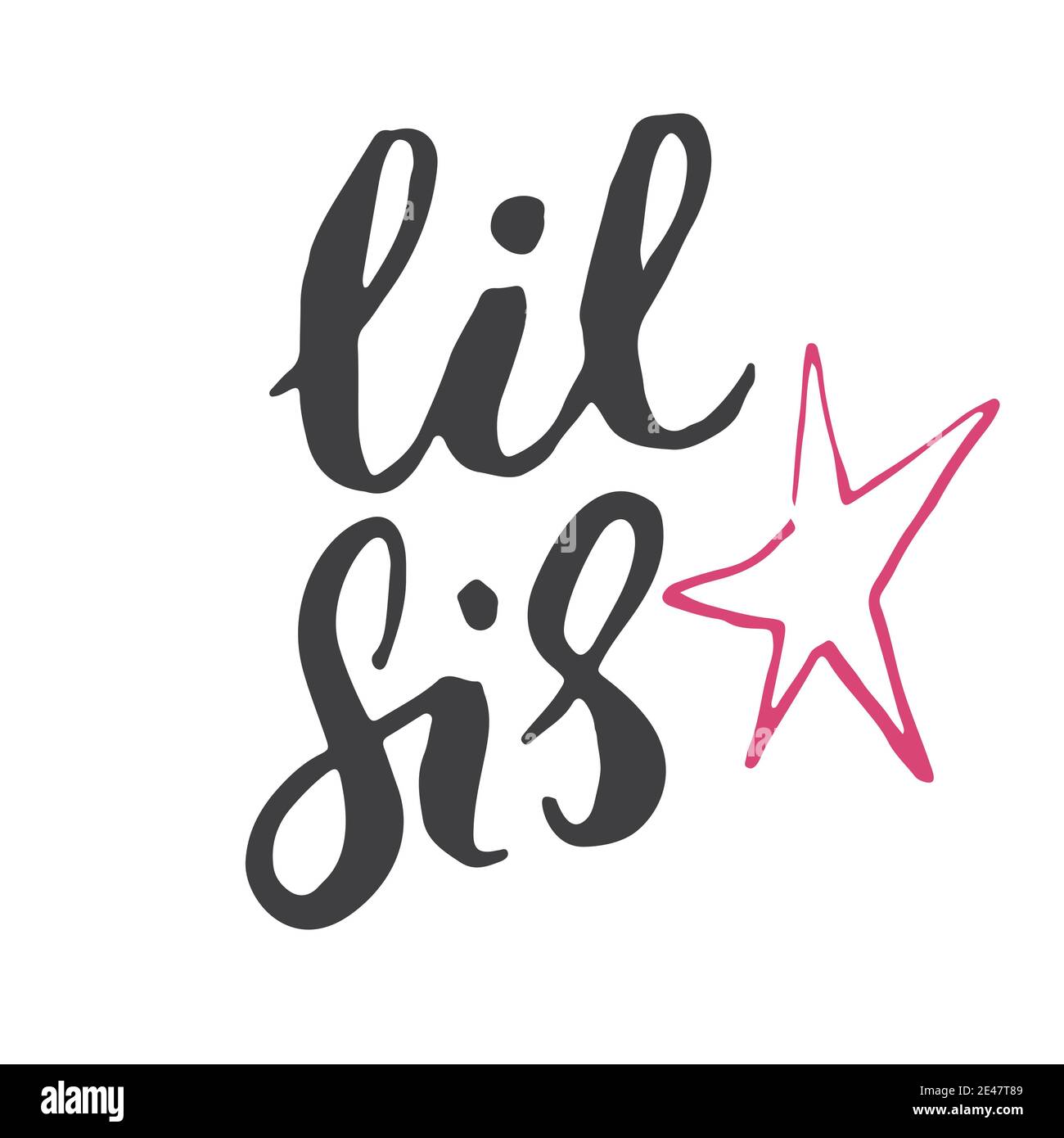 Sister calligraphic Lettering sign, child nursery printable phrase ...
