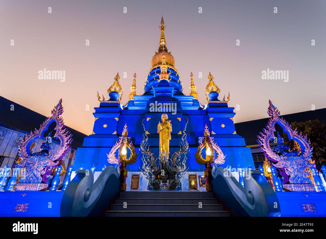 Beautiful of blue temple Wat Rong Sua Ten the amazing temple at ...