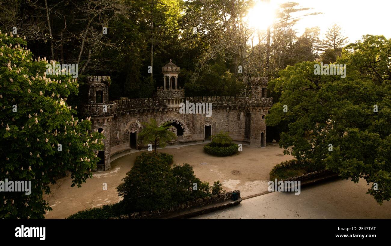 View of the Regaleira Castle in Sintra, Portugal Stock Photo - Alamy
