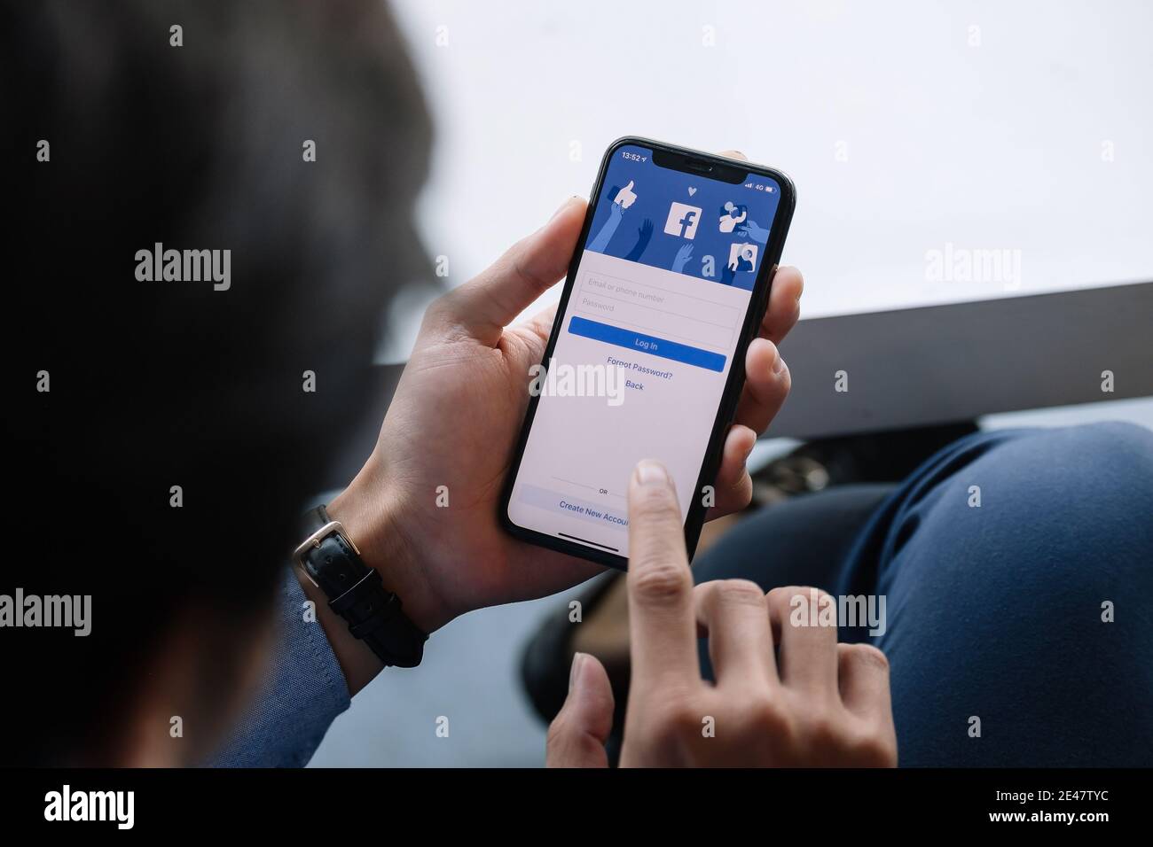 CHIANG MAI, THAILAND - JAN 17, 2021: Facebook social media app logo on ...