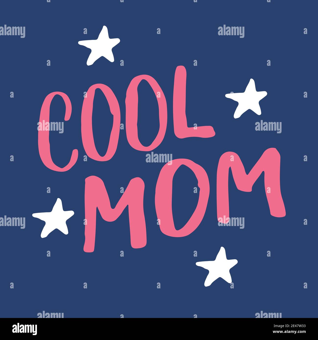 Cool mom, Calligraphic Letterings signs set, printable phrase set ...