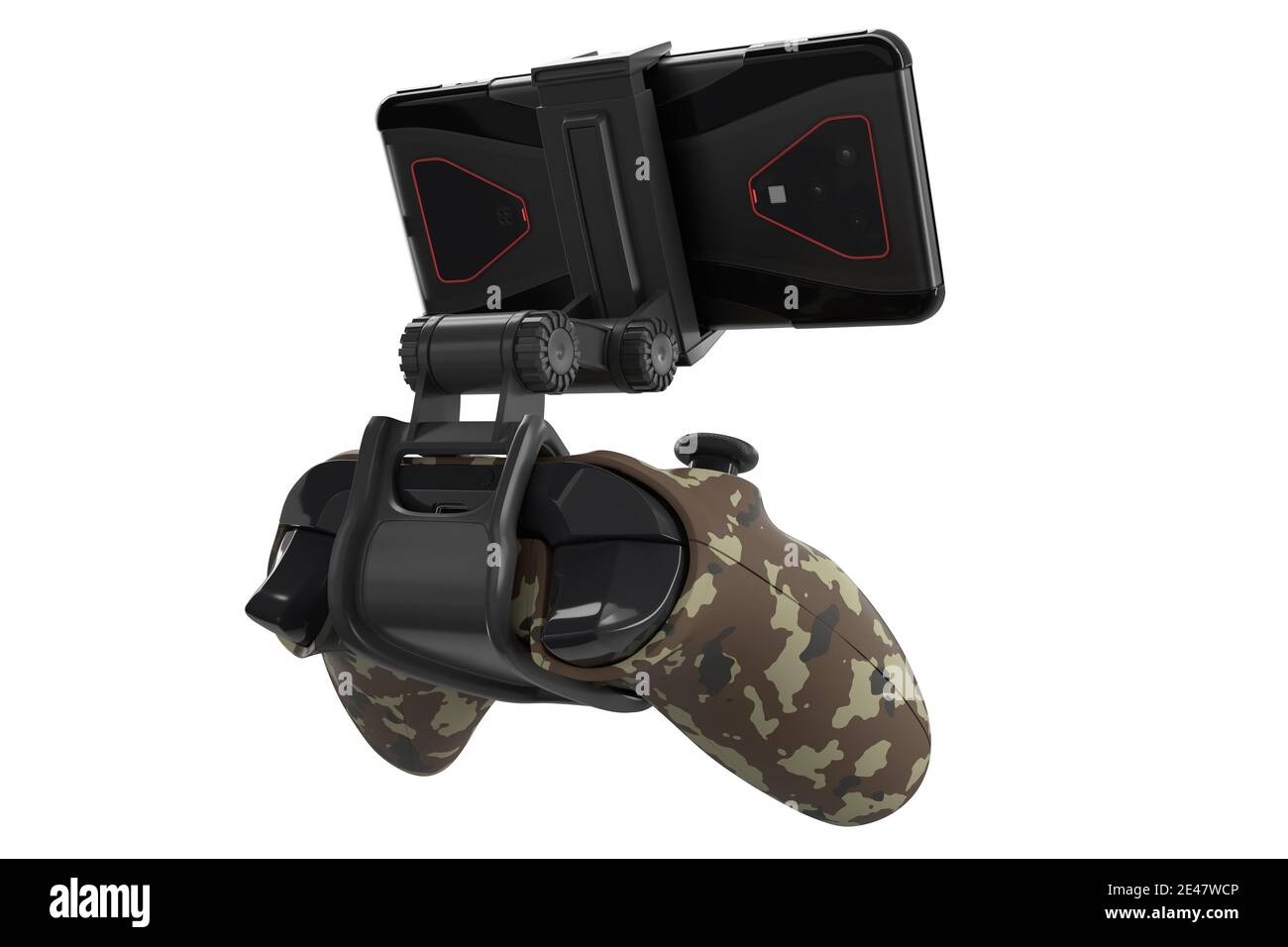 Realistic joystick for playing games on a mobile phone isolated on ...