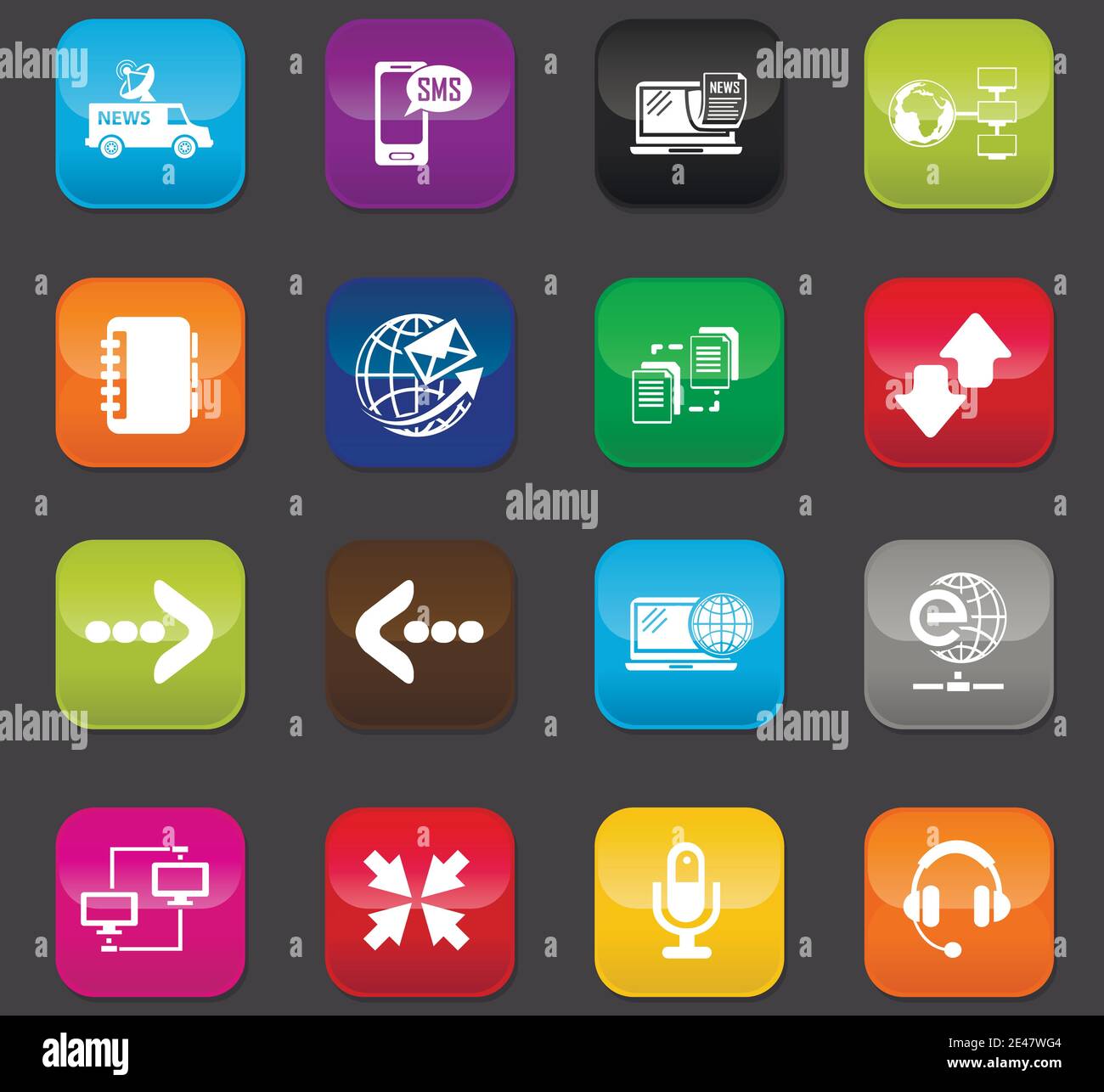 Communication icons set Stock Vector Image & Art - Alamy