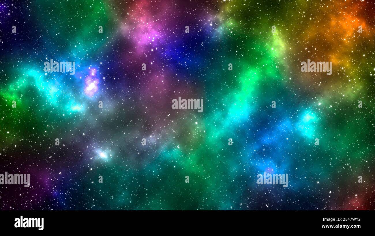 Beautiful science background with colorful gas and fantasy stars Stock ...