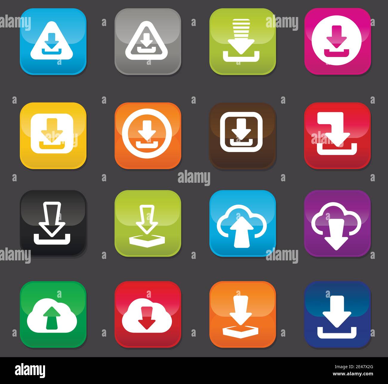 Download icons set Stock Vector Image & Art - Alamy