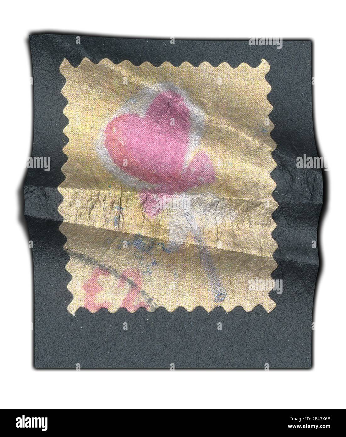 Crossed postmark pearl color on black background with high gloss 14.2 ...