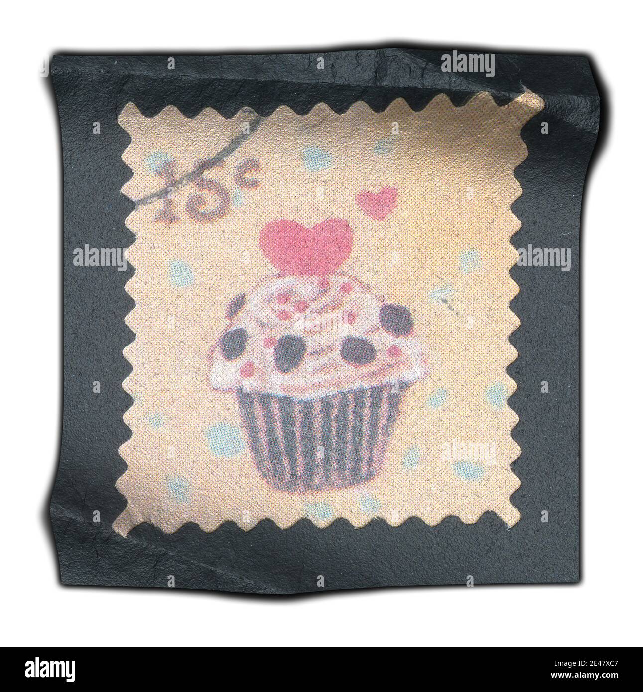 Crossed postmark pearl color on black background with high gloss 14.2 ...