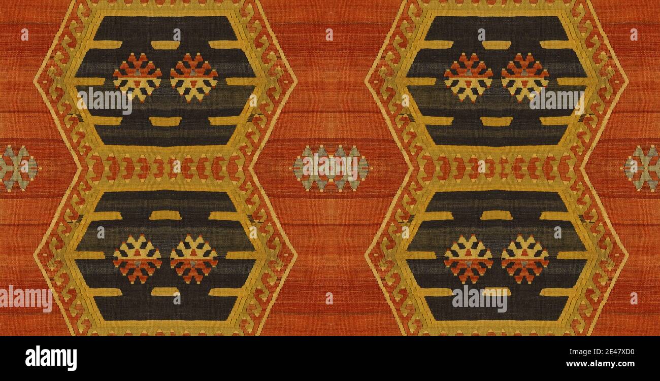 Old red and yellow carpet Stock Photo - Alamy