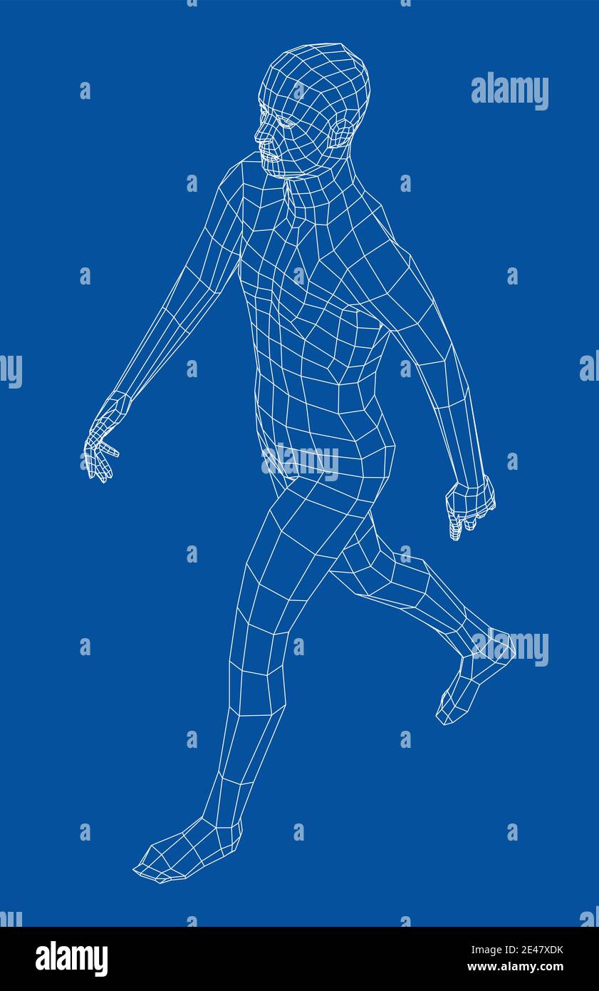 Wireframe walking man. Vector Stock Vector Image & Art - Alamy