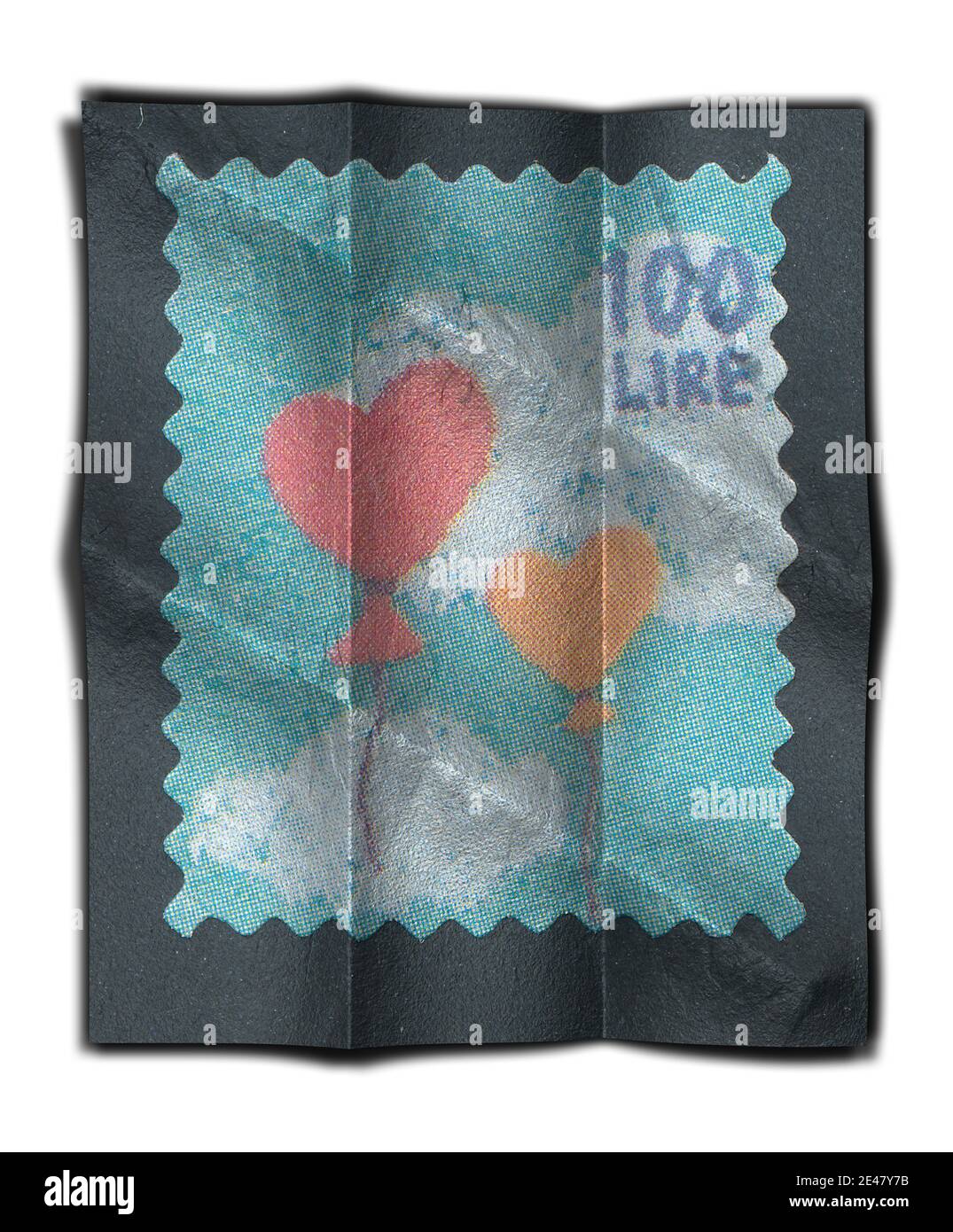 Crossed postmark pearl color on black background with high gloss 14.2 ...