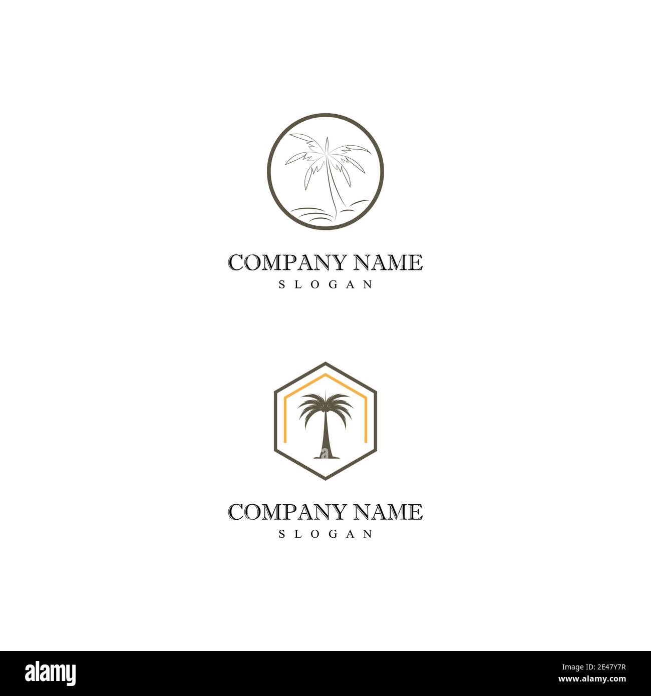 Palm tree summer logo template vector illustration Stock Vector Image ...