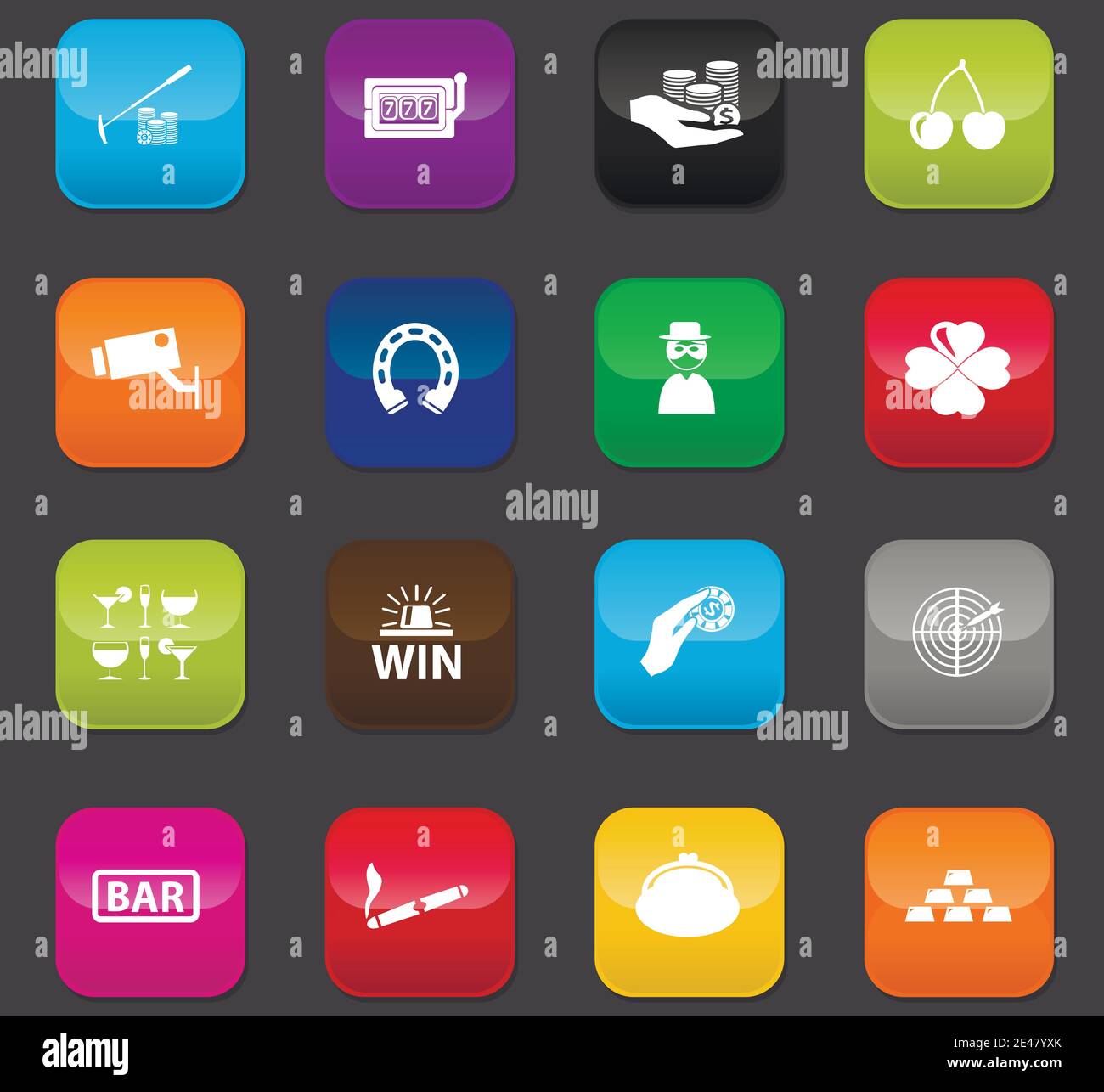Casino color icons Stock Vector Images - Alamy
