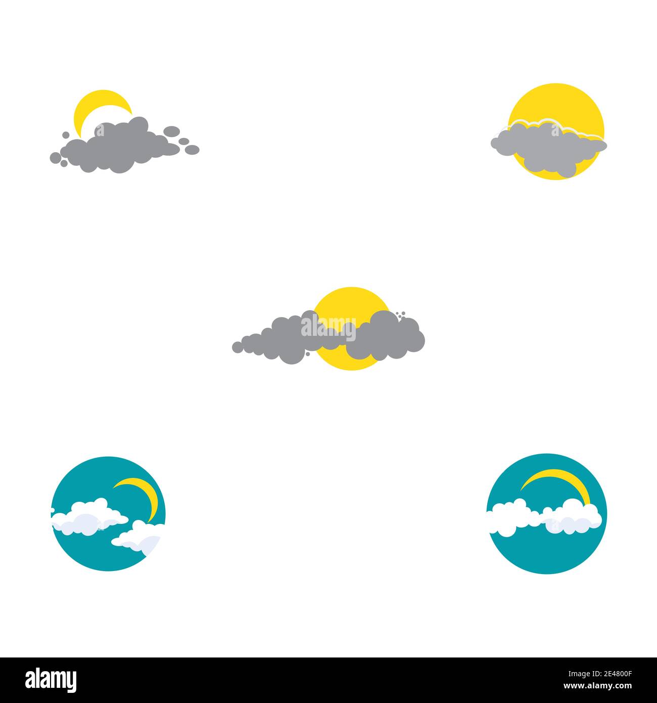 Set Cloud cartoon Vector design illustration Template Stock Vector ...