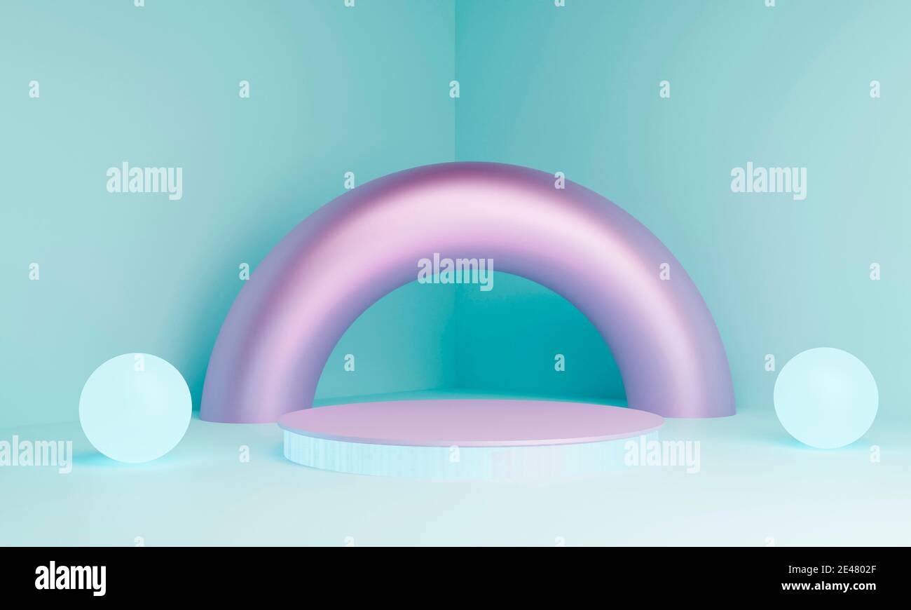 Minimal scene with podium and abstract background. Geometric shape ...