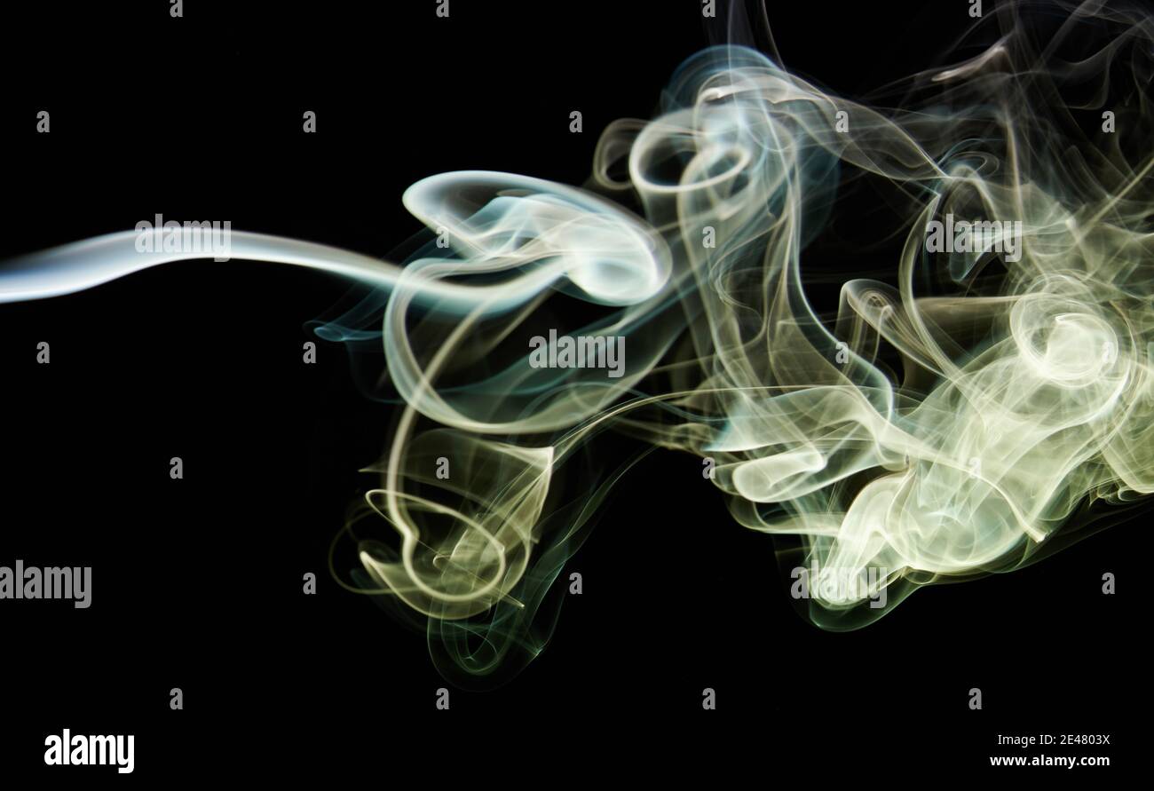 Abstract transparent smoke background with smooth shape in black ...
