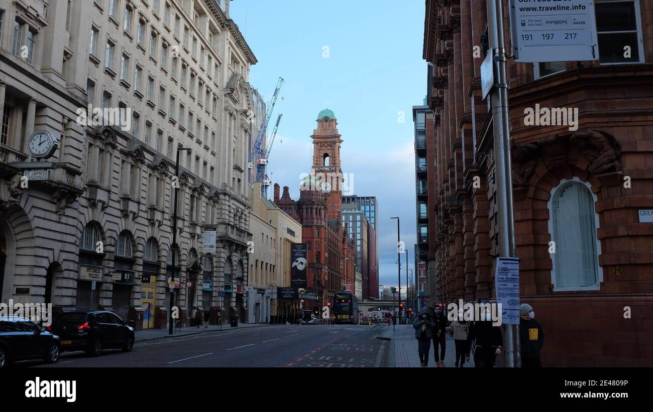 MANCHESTER, UNITED KINGDOM - Jan 01, 2021: Manchester Lockdown - People ...