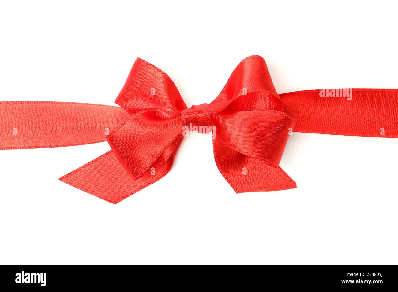 Red ribbon bow isolated on white background Stock Photo - Alamy