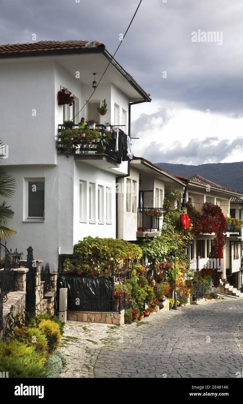Street in Ohrid. Macedonia Stock Photo - Alamy