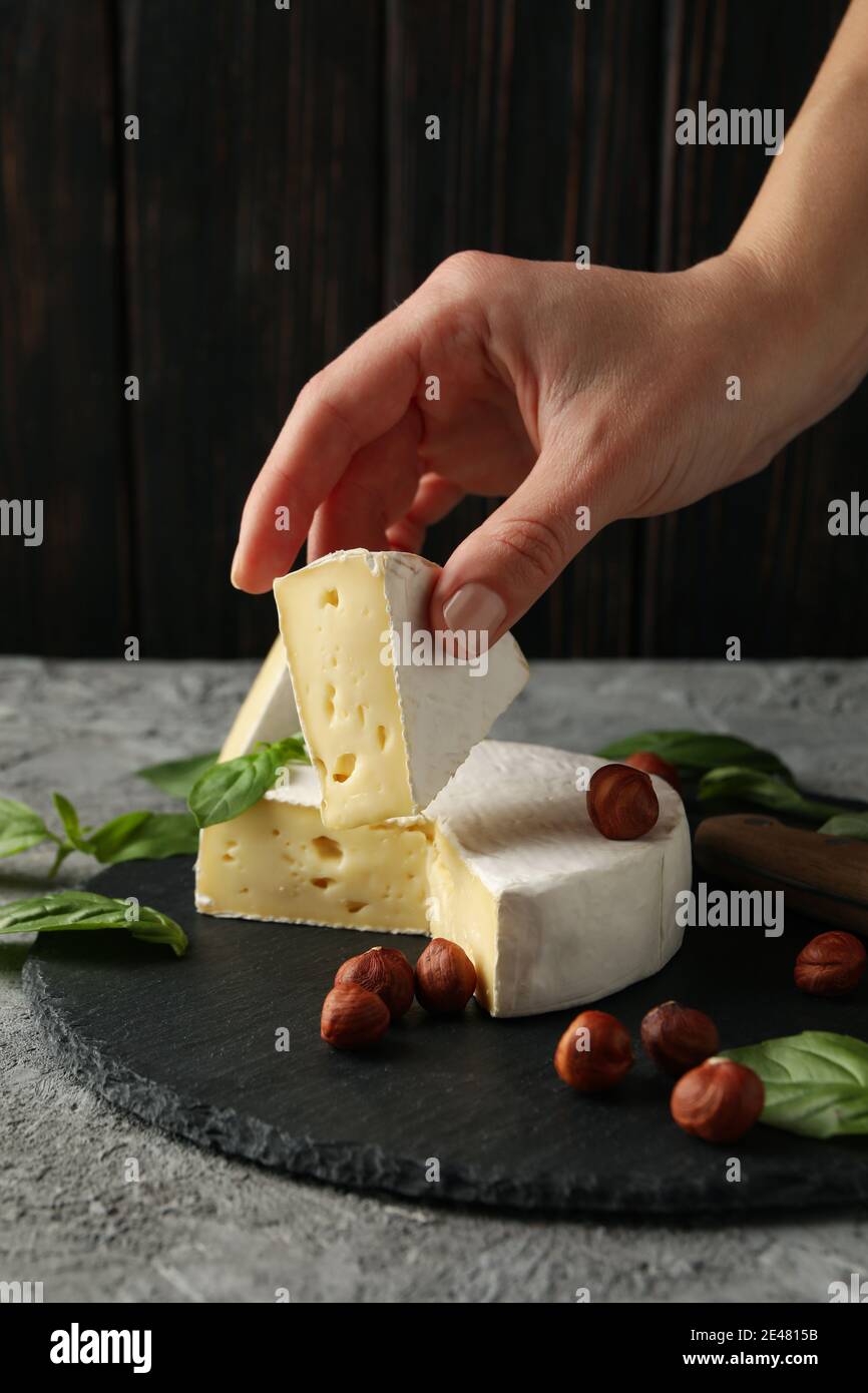 Eating Camembert Cheese