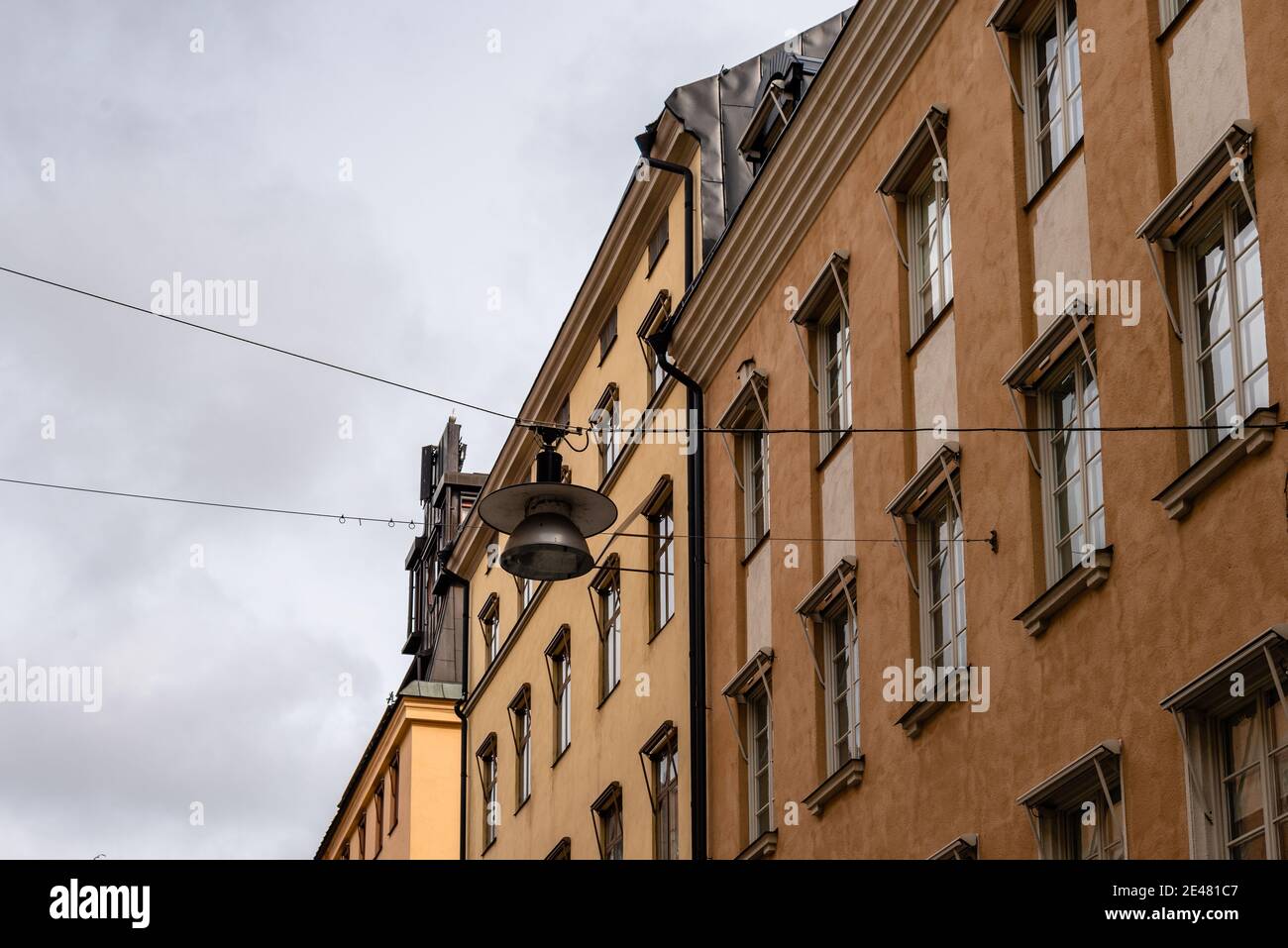 Urban cityscape of Stockholm. City background with street light on ...