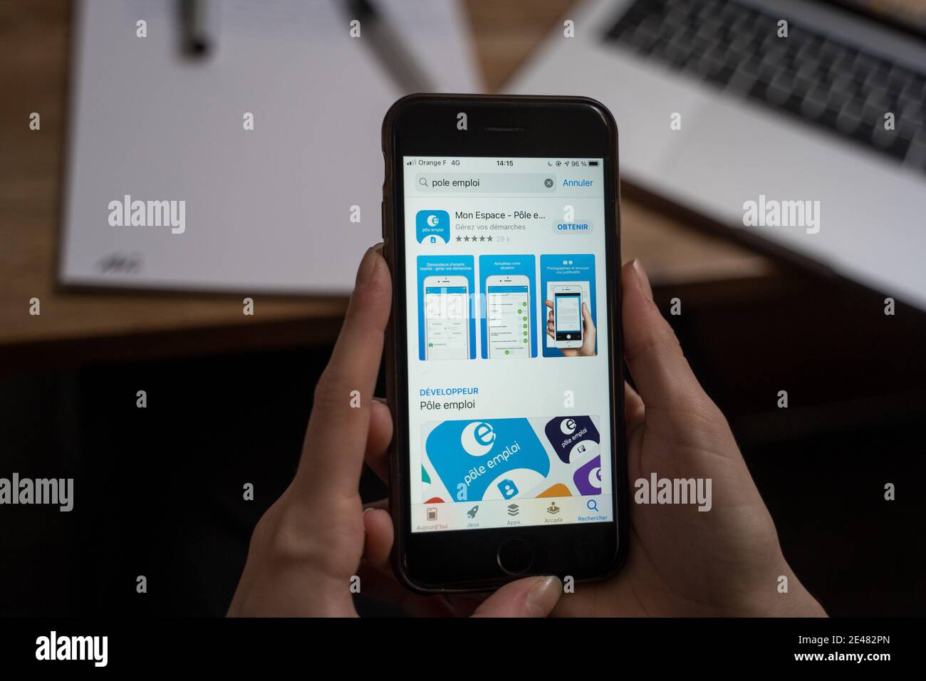 Close up cell phone hand blue hi-res stock photography and images - Alamy