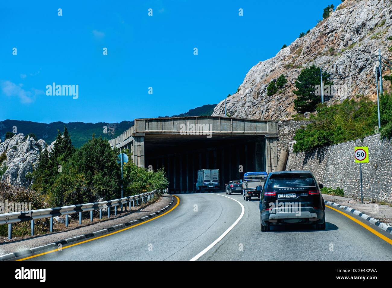 August 12, 2020, Crimea, Crimean Peninsula. tunnel on the Yalta ...