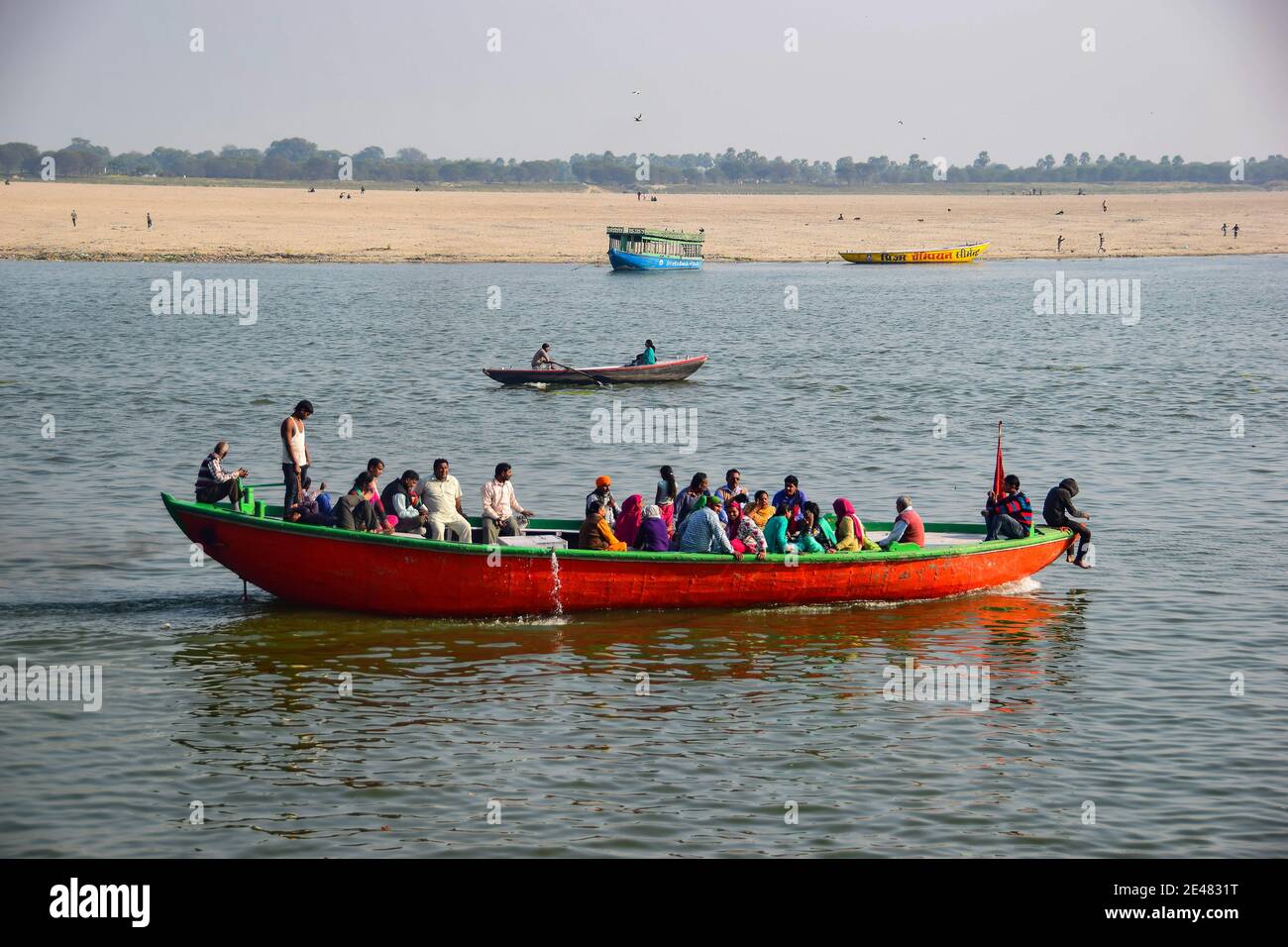 Boats on the Ganges River, Varanasi, India Stock Photo - Alamy