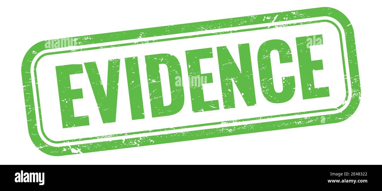 EVIDENCE text on green grungy vintage rectangle stamp Stock Photo - Alamy