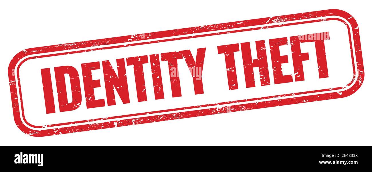 IDENTITY THEFT text on red grungy vintage rectangle stamp Stock Photo ...