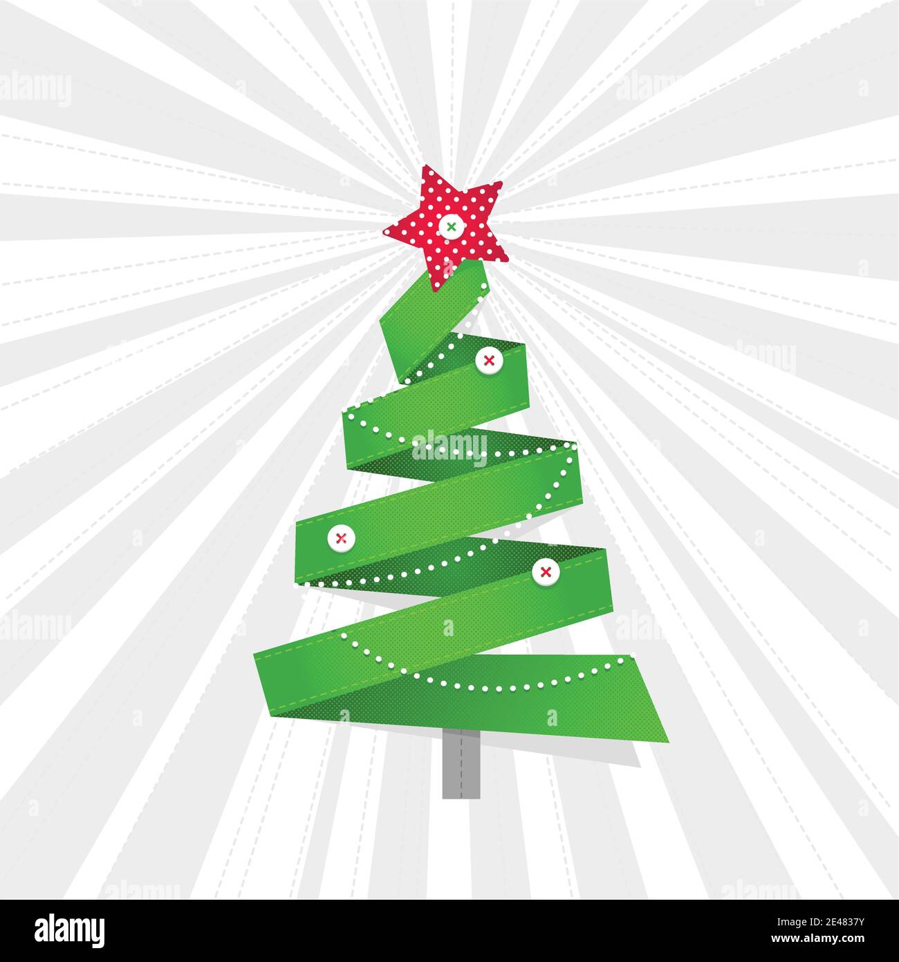Tree with a star and buttons, Christmas and New Year, vector image ...