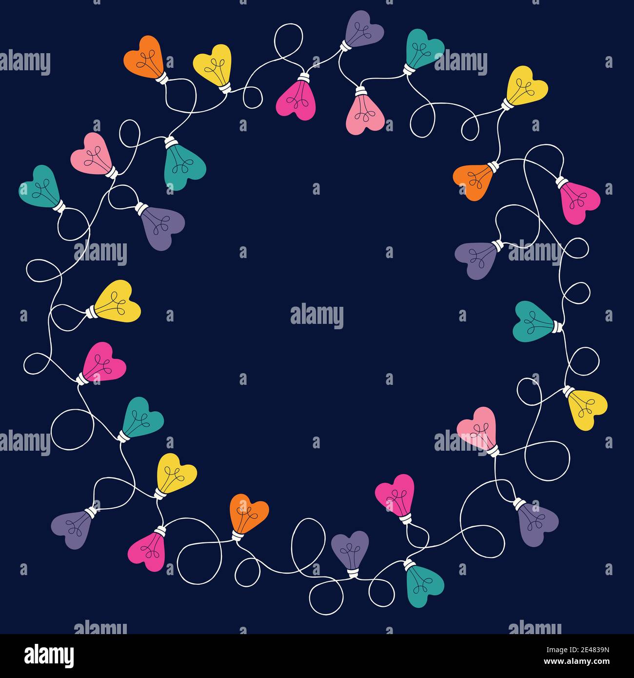 Bright Multi-colored Valentine's Day Holiday Intertwined Heart Shape ...