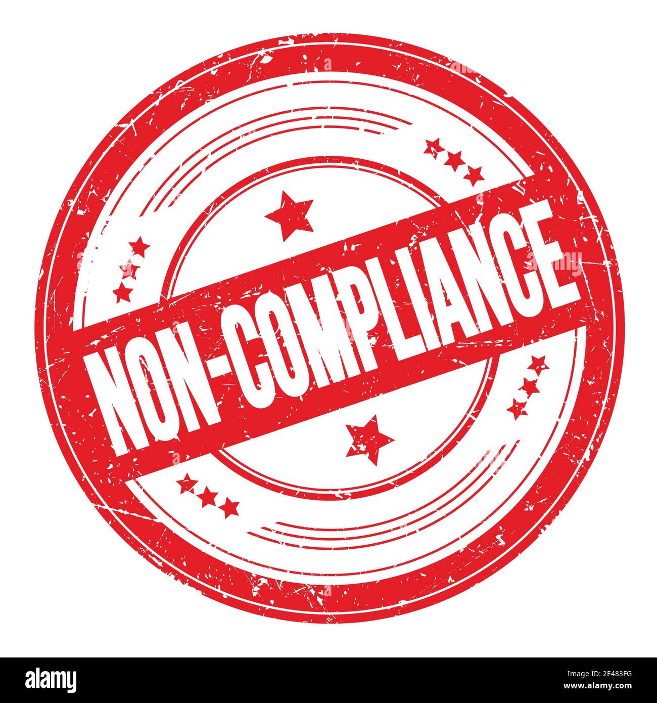 NON-COMPLIANCE text on red round grungy texture stamp Stock Photo - Alamy