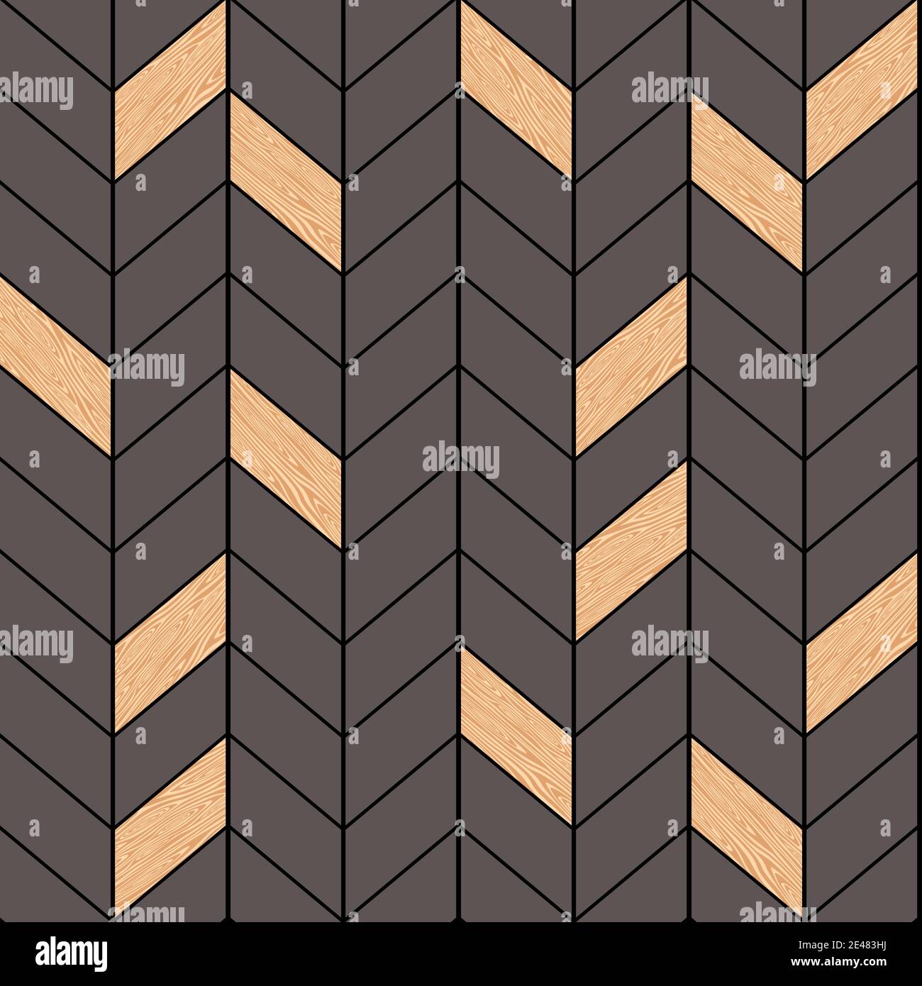 Seamless pattern, mosaic combination of wood and metal texture in decor ...