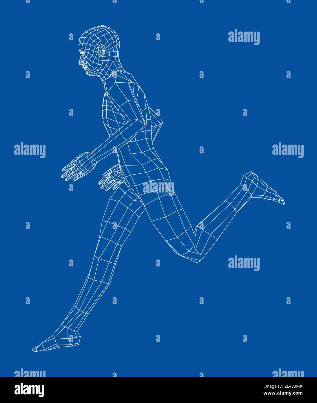 Wireframe running man. Vector Stock Vector Image & Art - Alamy