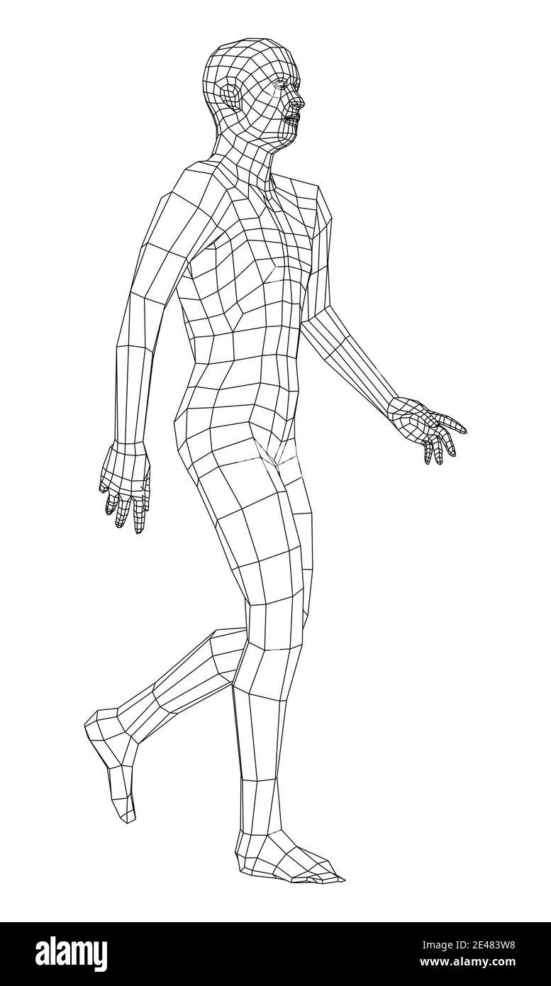 Wireframe walking man. Vector Stock Vector Image & Art - Alamy