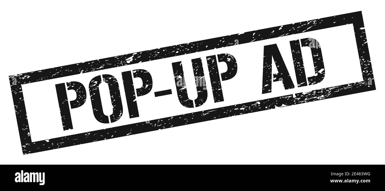 POP-UP AD black grungy rectangle stamp sign Stock Photo - Alamy