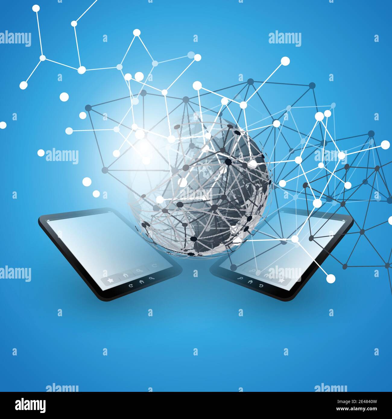 Cloud Computing Design Concept with Earth Globe and Tablet PC - Digital ...