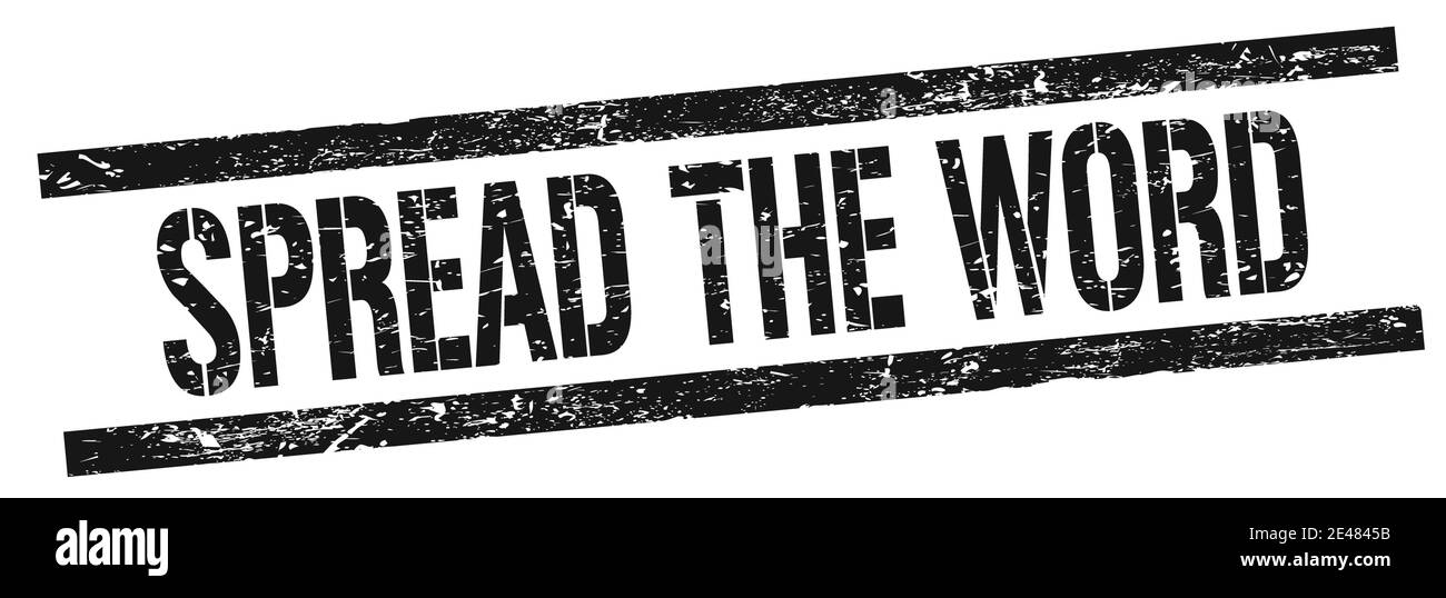 SPREAD THE WORD text on black grungy rectangle stamp sign Stock Photo ...