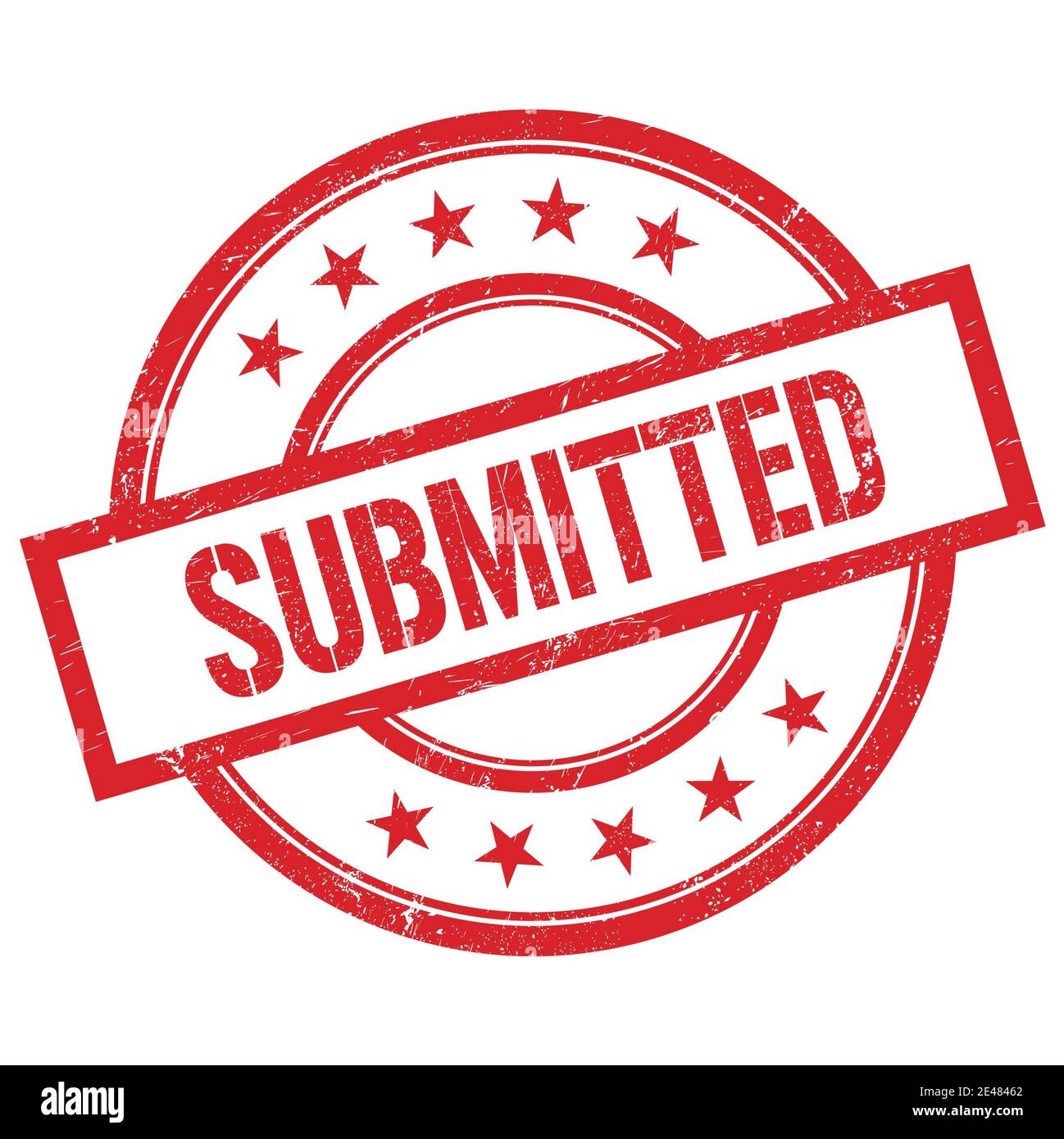 SUBMITTED text written on red round vintage rubber stamp Stock Photo ...