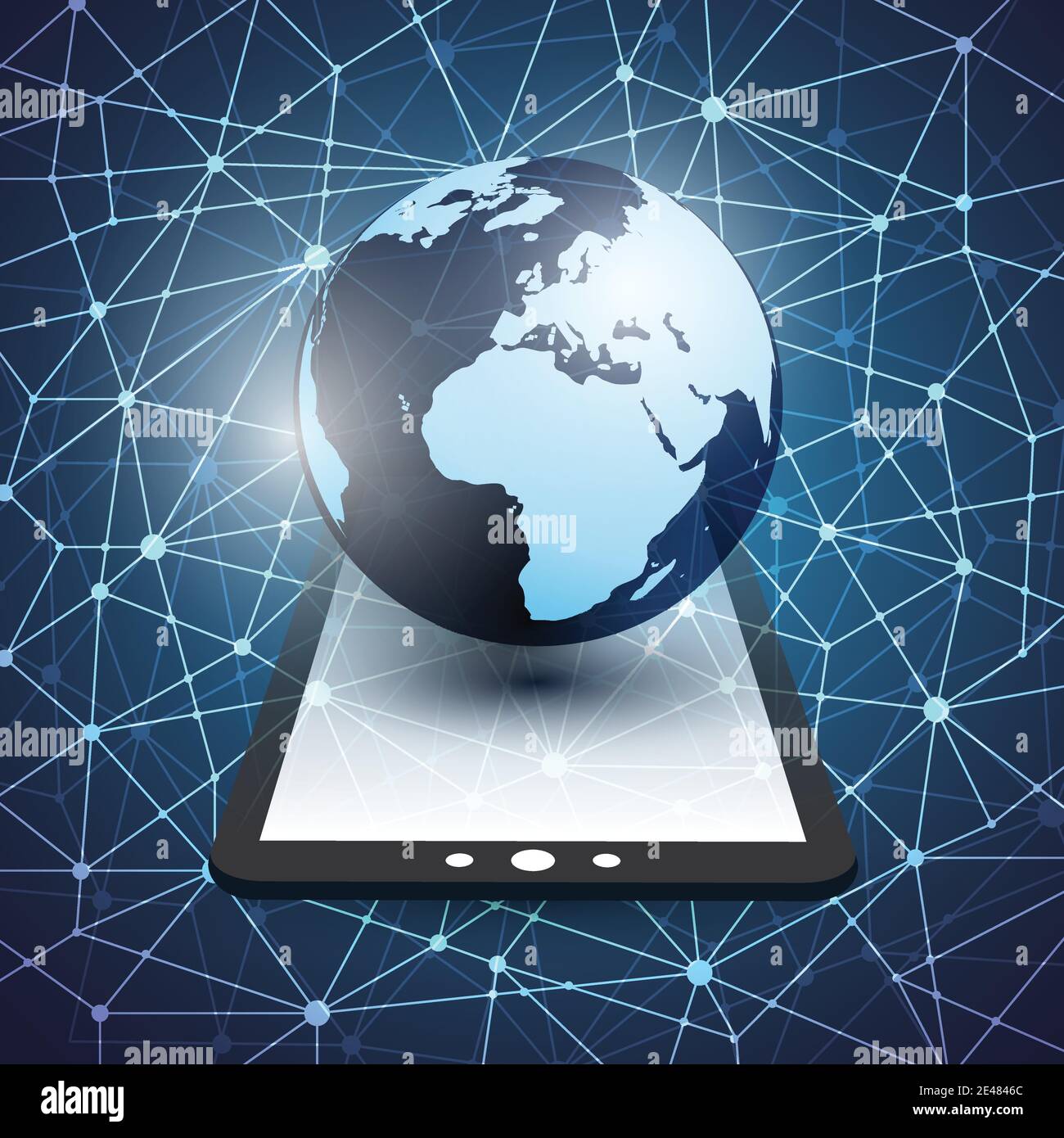 Cloud Computing, Digital Network Connections Design Concept with Earth ...