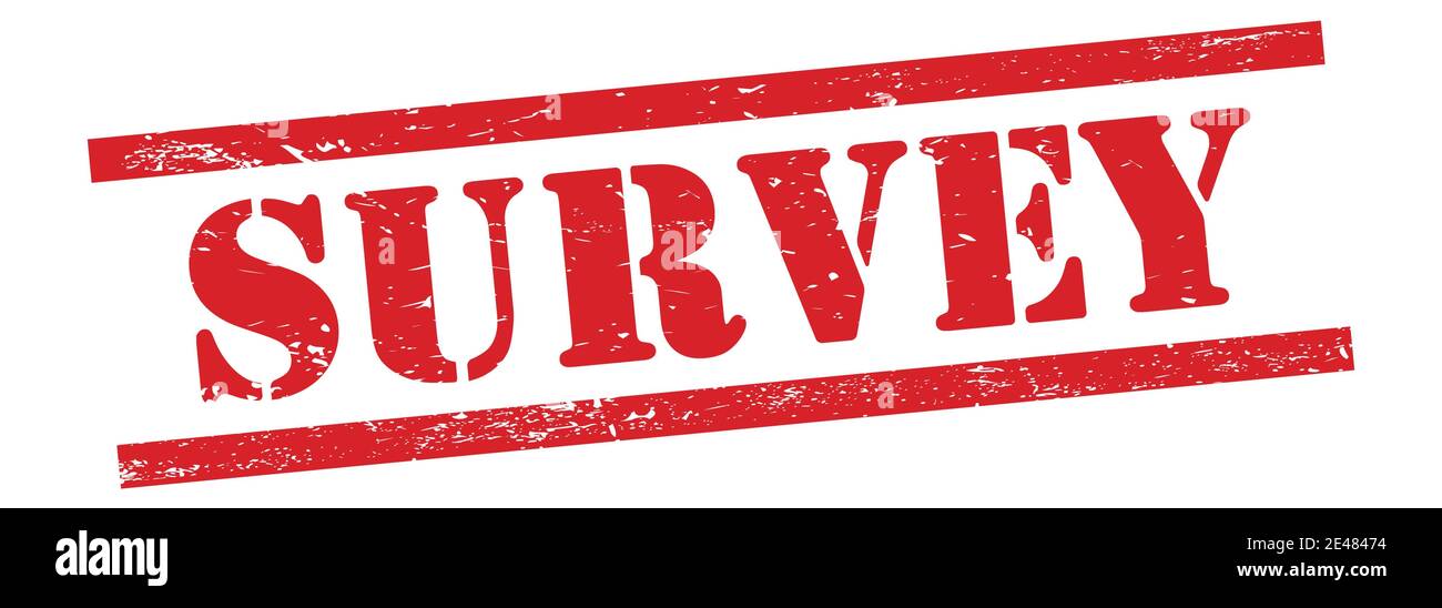 SURVEY text on red grungy vintage rubber stamp Stock Photo - Alamy